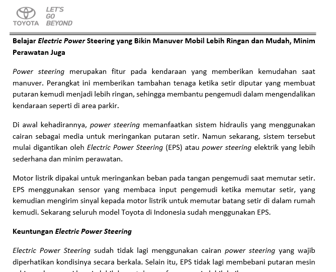 Belajar Electric Power Steering yang Bikin Manuver Mobil Lebih Ringan ...